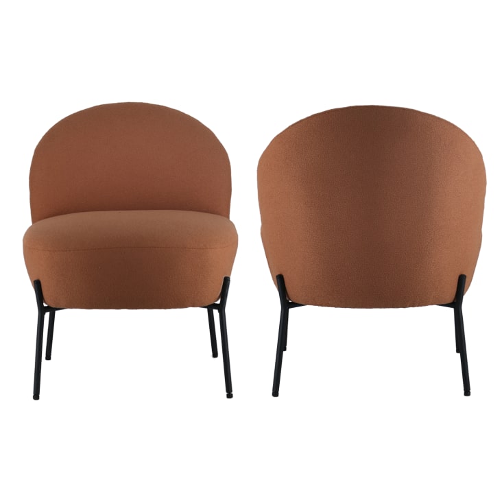 Poltrona in tessuto bouclette arancione Helmi | Maisons du Monde