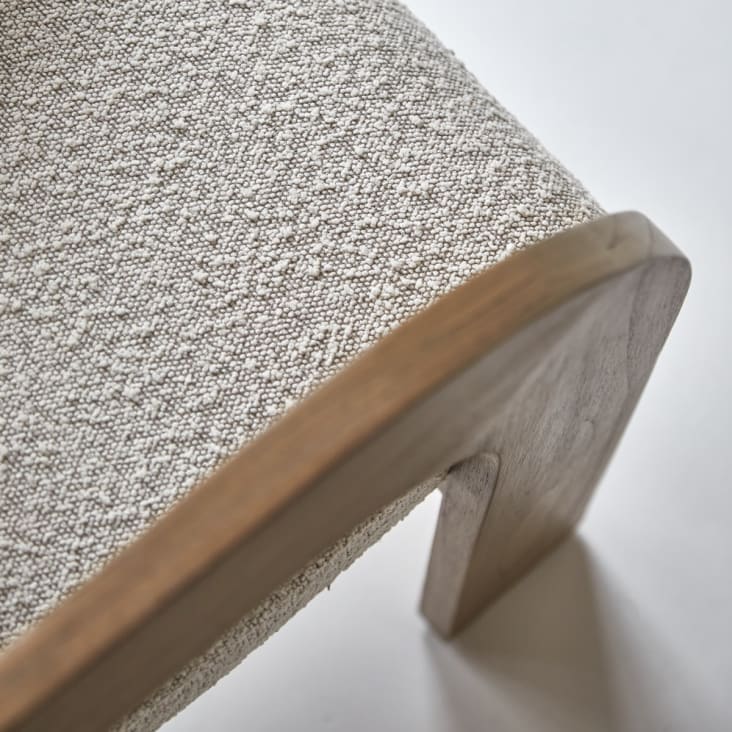 Silla de mindi macizo y tela color crudo Boti | Maisons du Monde