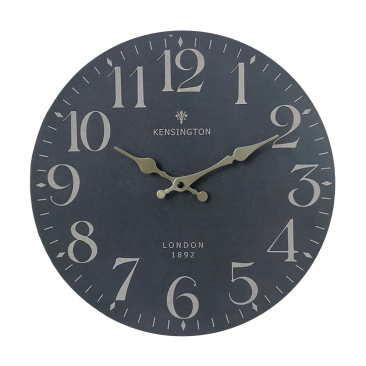 Reloj redondo london de madera negro d.33,8 cm | Maisons du Monde