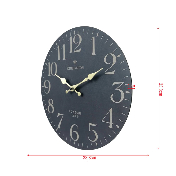 Reloj redondo london de madera negro d.33,8 cm | Maisons du Monde