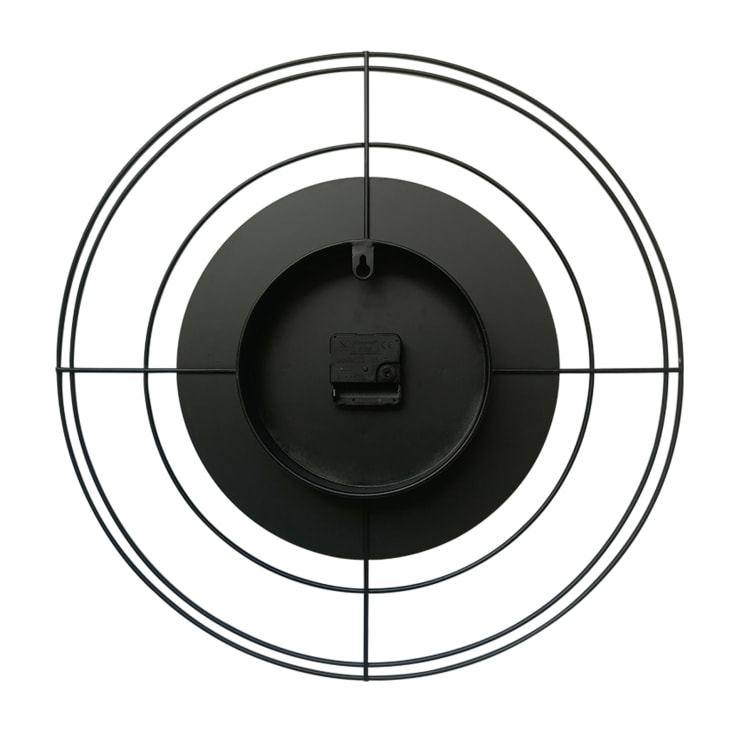 Reloj de pared grande de metal negro y dorado d.50 cm | Maisons du Monde