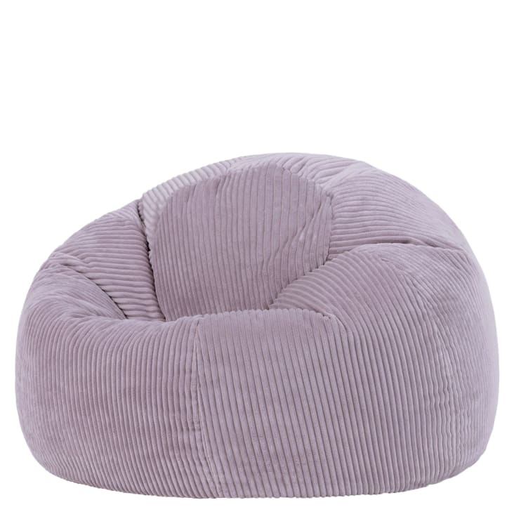 Pouf velours côtelé violet lavande Kingston | Maisons du Monde
