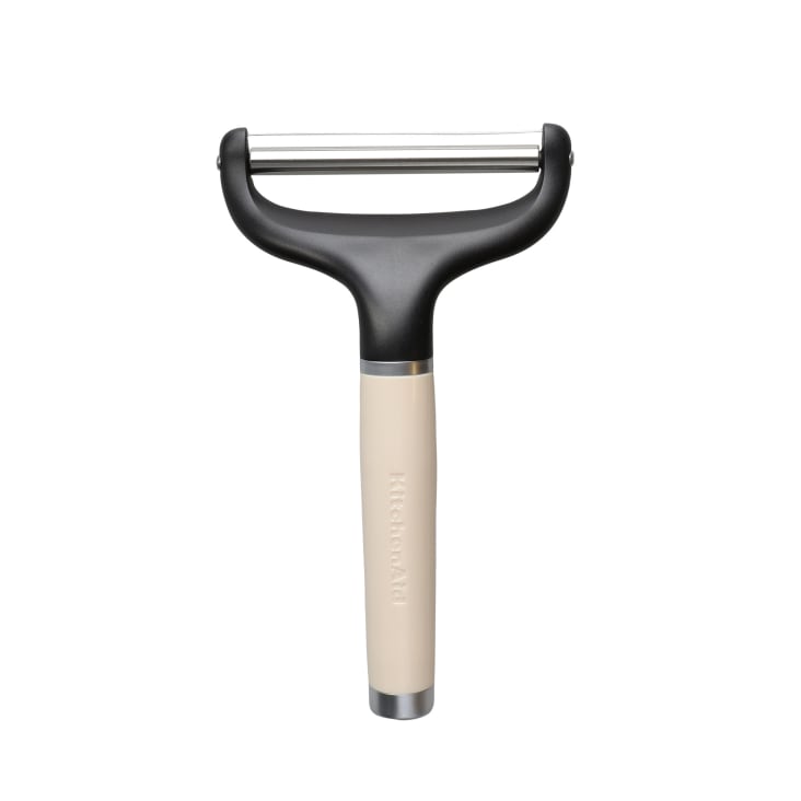 Couteau Éplucheur pour Fromages en Inox Blanc Amande et Noir Kitchenaid ...