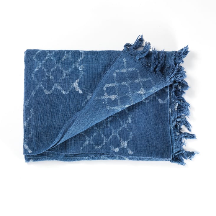 Coperta in cotone 100% blu cm. 180 x 125 Yantra | Maisons du Monde