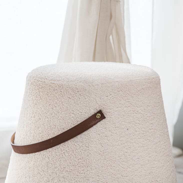 Puf en lana blanca | Maisons du Monde