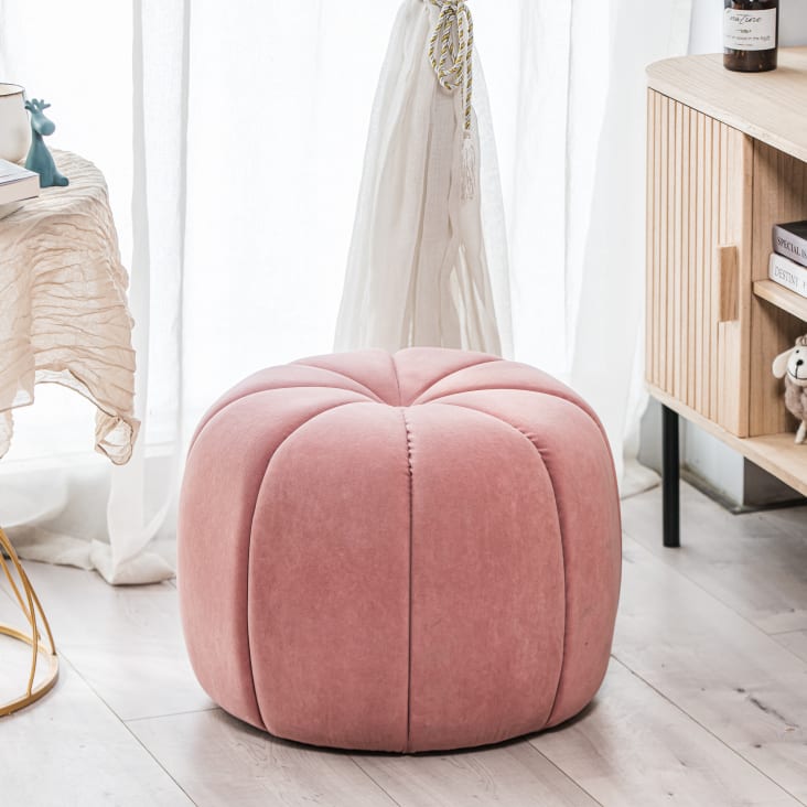 Puf en terciopelo pink | Maisons du Monde