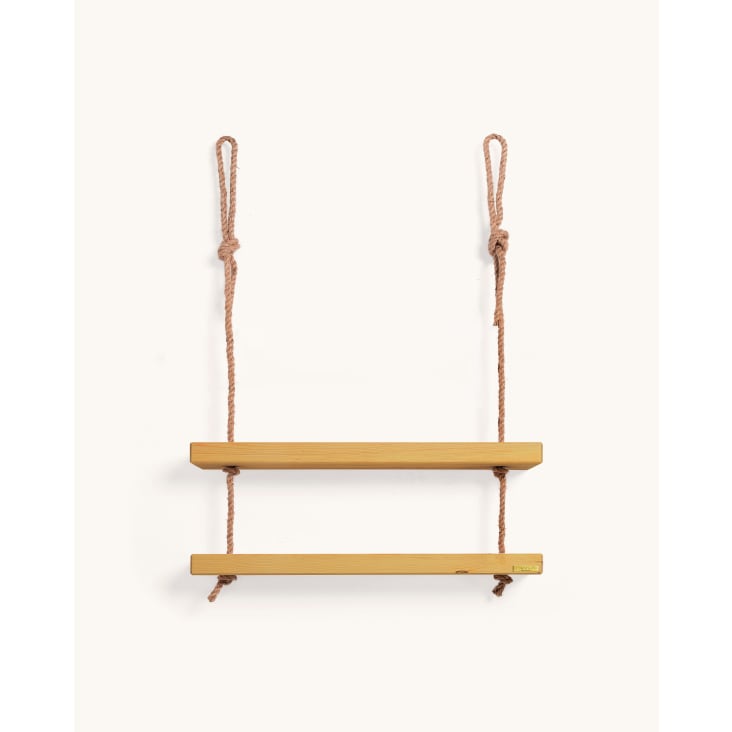 Schwebendes Regal aus Holz mit 3 Einlegeböden, 70 cm, in Hellbraun ...