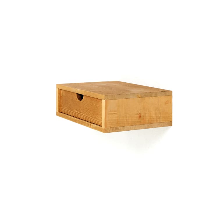 Table de chevet flottante en bois de couleur marron clair Aneu ...