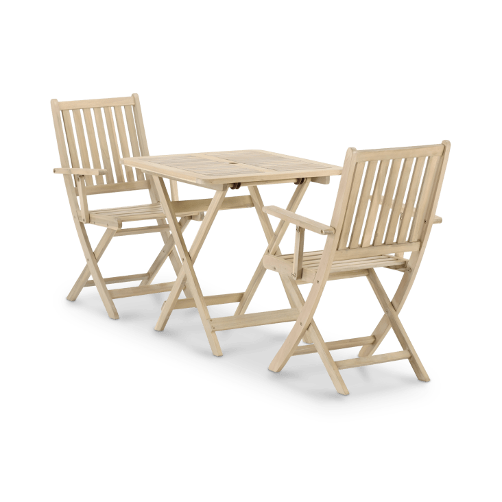 Balcon terrasse table pliante 70x70 + 2 fauteuils Java light | Maisons ...