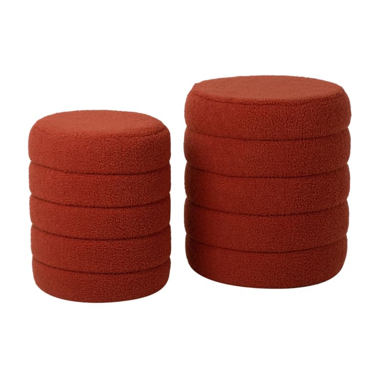 Set de 2 puffs marron de tela 40/33x40/33x45/40cm | Maisons du Monde