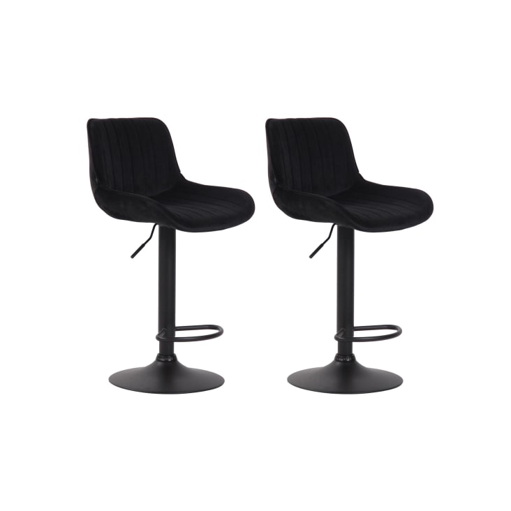 2er Set Barhocker höhenverstellbar aus Samt schwarz LENTINI | Maisons ...