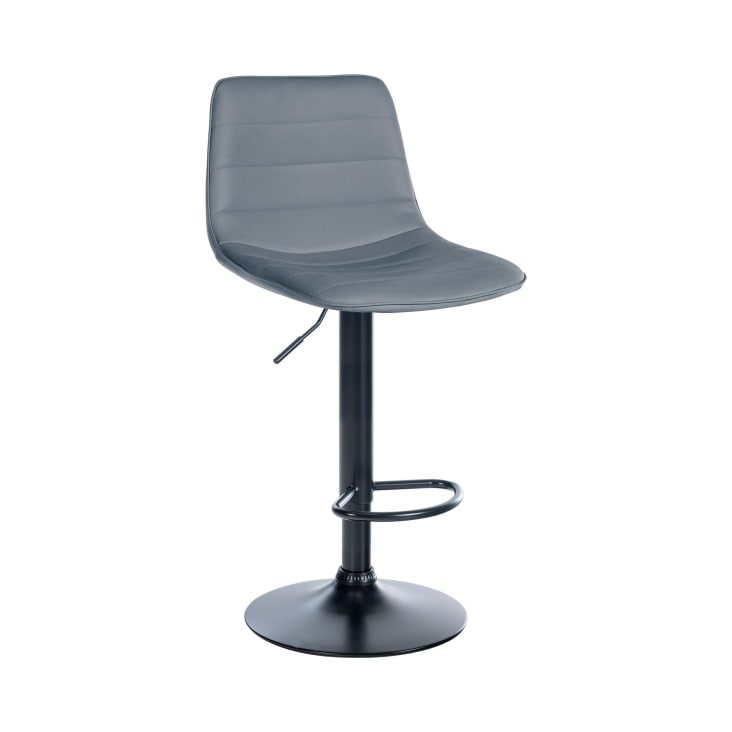 Barhocker verstellbar drehbar aus Kunstleder (PVC) grau LEX | Maisons ...