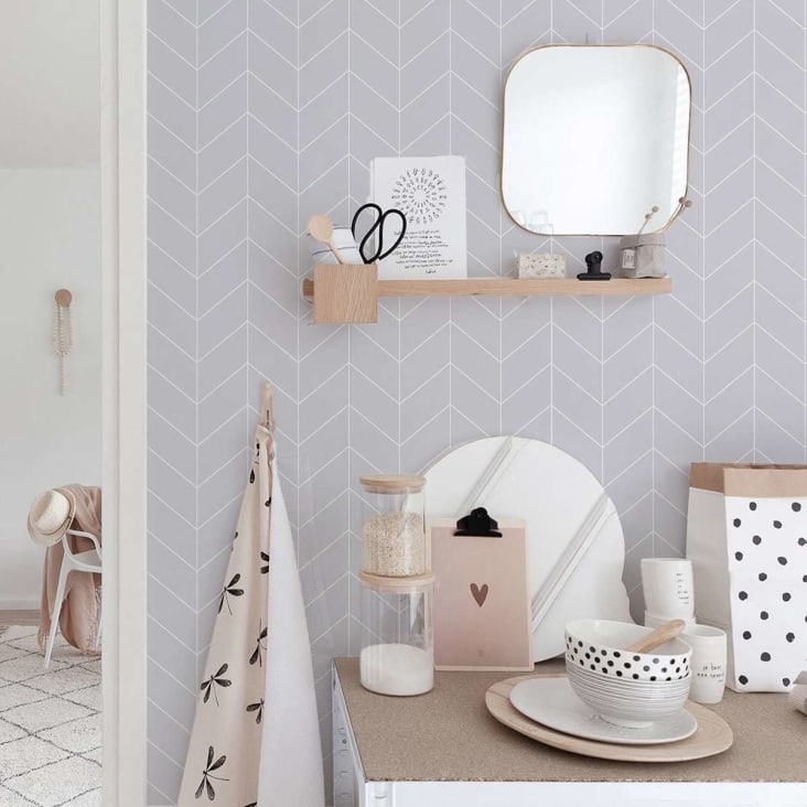 Selbstklebende Vinyltapete mit Pfeilen, grau 50x300 cm Arrows | Maisons ...