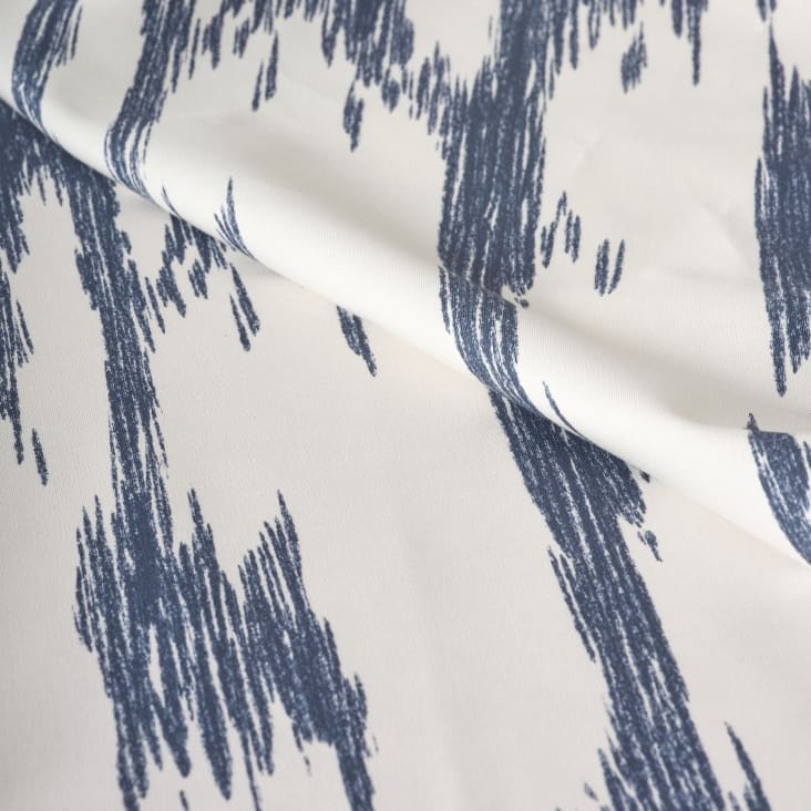 Nappe en coton avec un effet marbré bleu et écru 155x155 cm Mahón azul ...