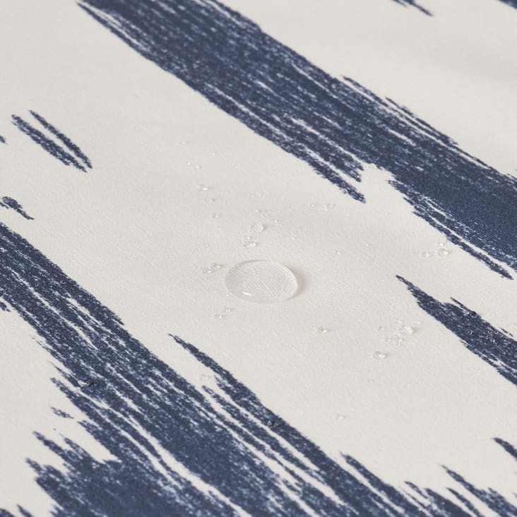 Nappe en coton avec un effet marbré bleu et écru 155x155 cm Mahón azul ...