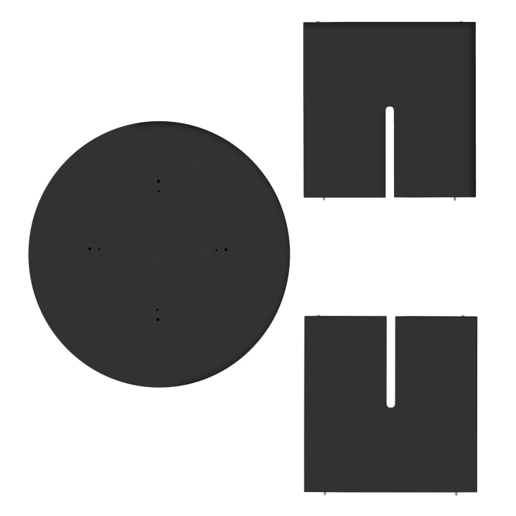 Runder Esstisch aus lackiertem MDF 3 cm in Schwarz, 120 cm. BLOCKIE ...