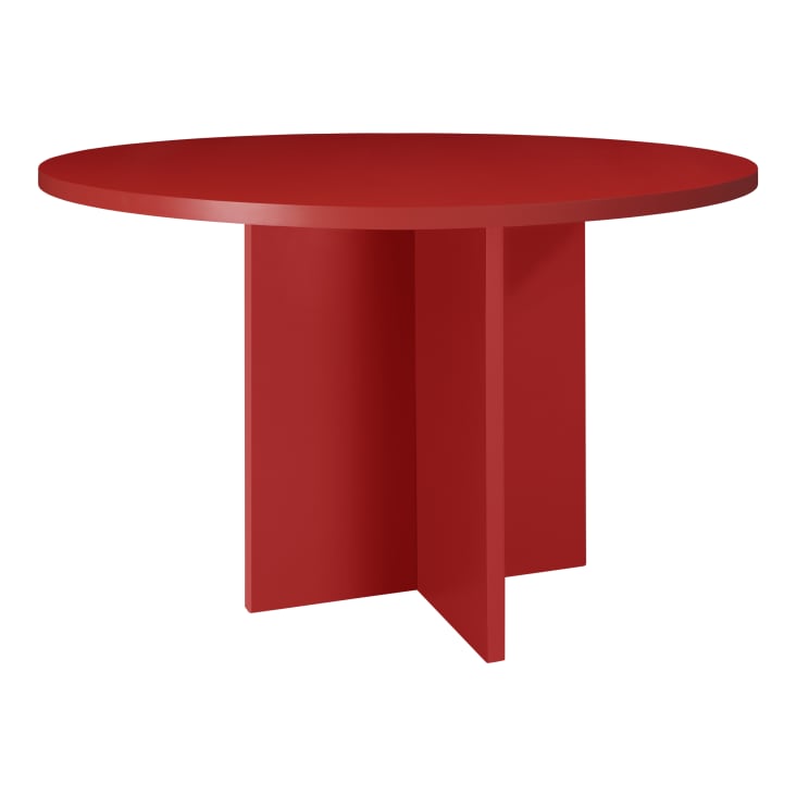 Table à manger en panneau stratifié de 3cm Rouge Flamme 120cm Blockie ...
