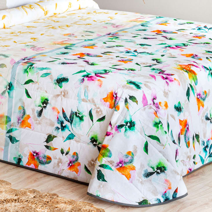 Colcha bouti acolchada verano relleno 60 gr cama 105 multicolor ...