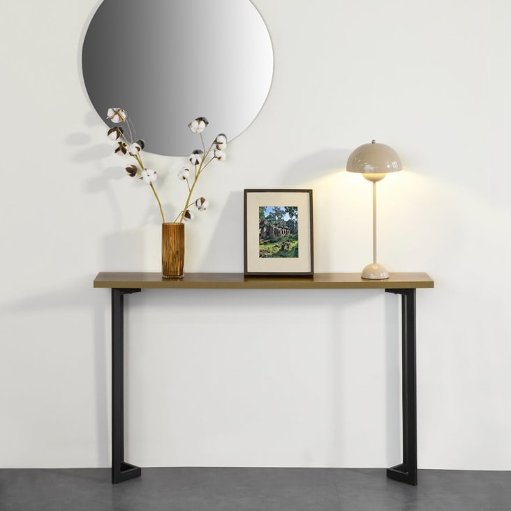 Table console industrielle en métal et bois | Maisons du Monde
