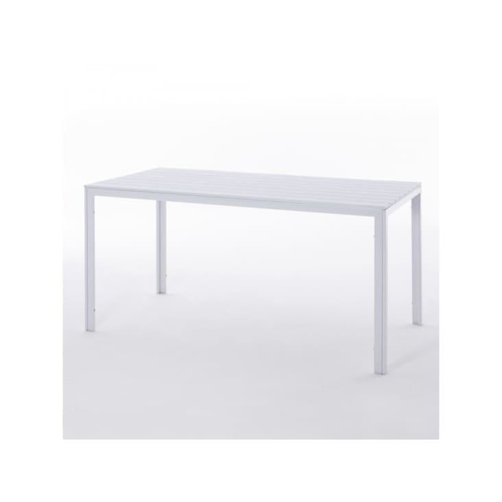 Conjunto mesa rectangular blanco/ardesia y 6 sillas de resina blancas ...