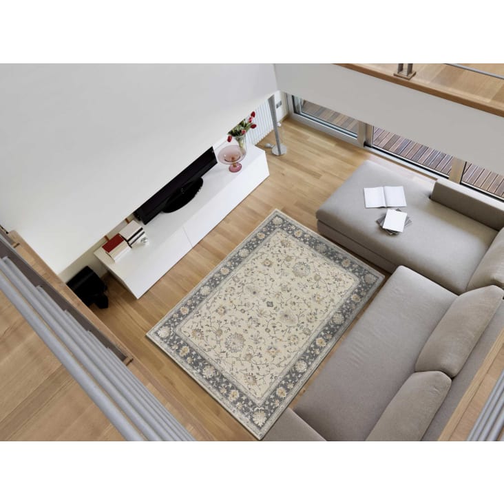 Alfombra clásica con texturas en beige, 080X150 cm SENSATION | Maisons ...