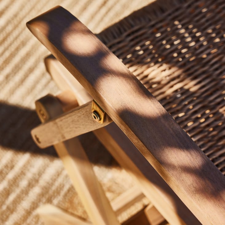 Ensemble table pliante ronde 90cm + 4 fauteuils rotin synth Java light ...