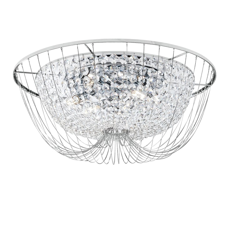 Plafoniera in metallo cromato con cristalli Vienna | Maisons du Monde