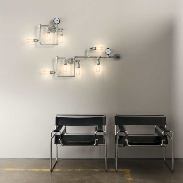 Plàfon de metal galvanizado envejecido con cinco puntos de luz Amarcord ...