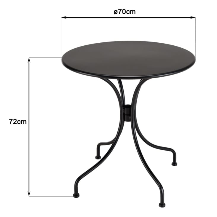 Table de jardin ronde 2 personnes D70 Vianney | Maisons du Monde