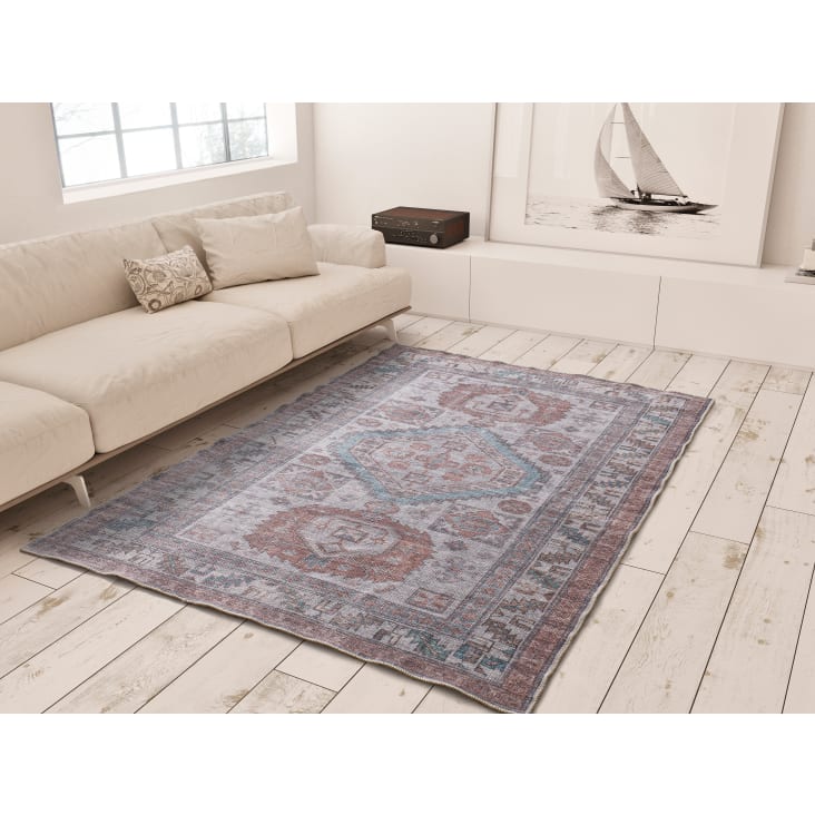 Alfombra vintage lavable en color terra, 120170 cm MANDALA | Maisons du ...