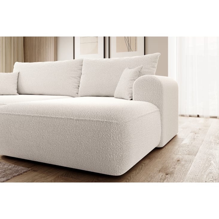 Ecksofa Boucle-Bezug Cremeweiß OVO | Maisons du Monde
