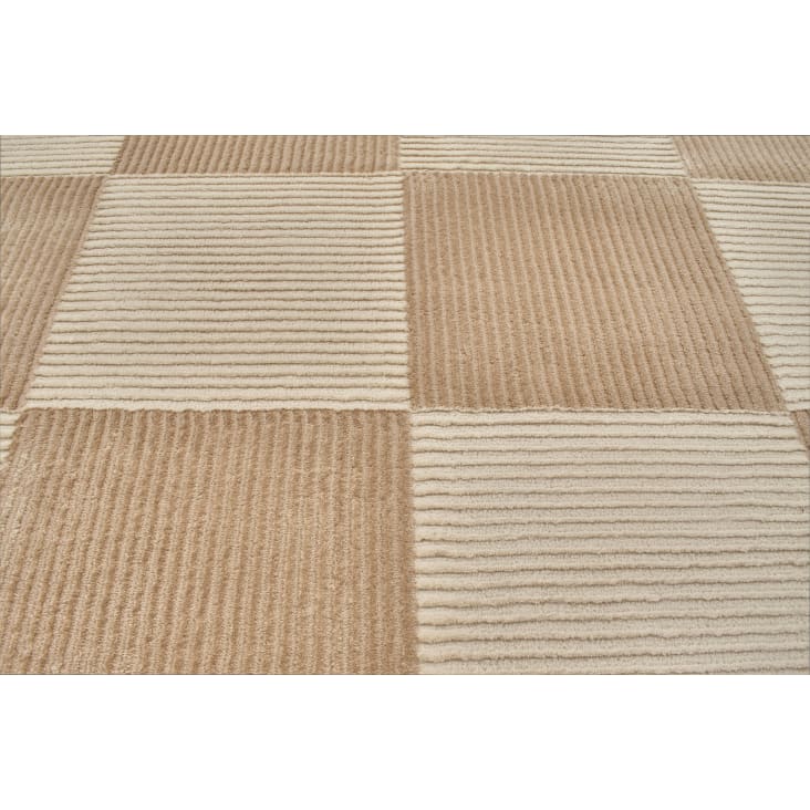 Teppich mit Relieffliesenmuster – Creme und Beige – 120x160cm BIANCA ...