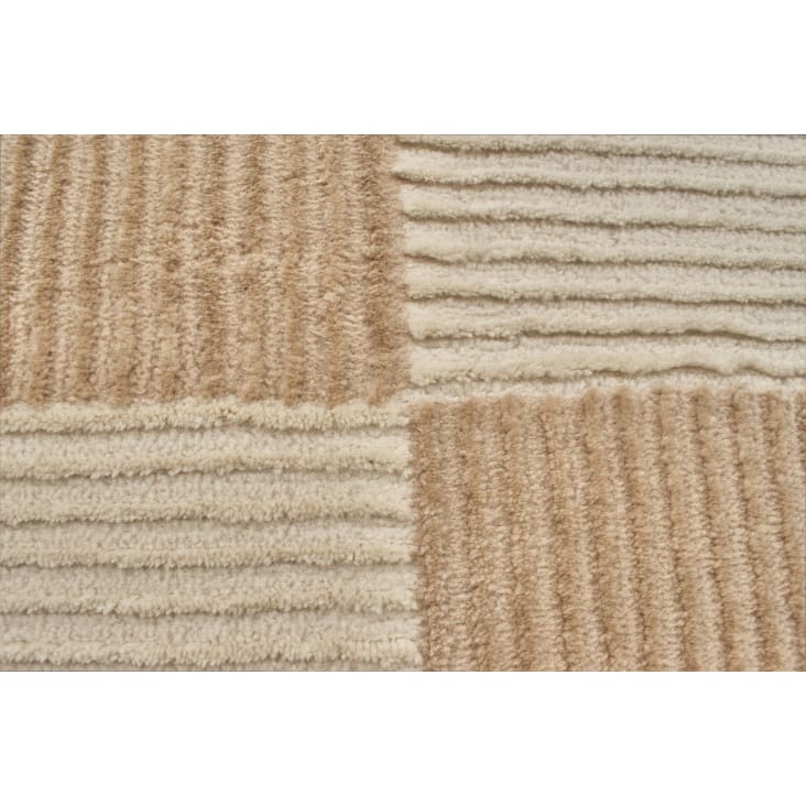 Teppich mit Relieffliesenmuster – Creme und Beige – 120x160cm BIANCA ...