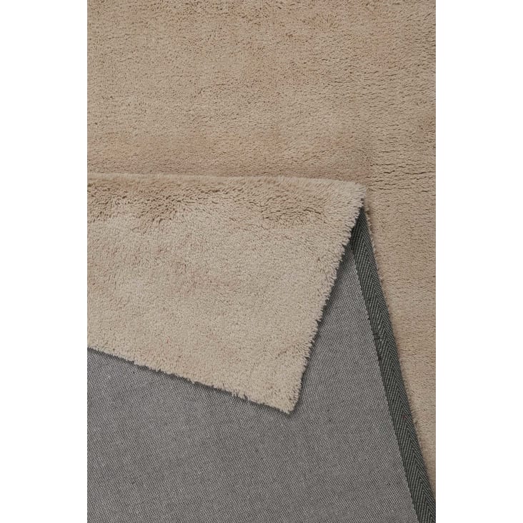 Tappeto a pelo corto in pura lana vergine color beige crema 70x140 ...