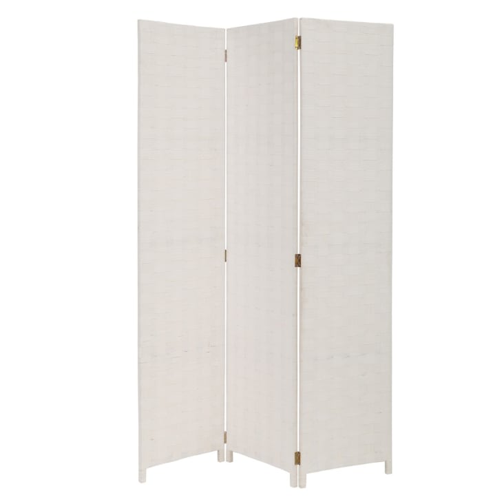 Biombo plegable de 3 hojas de madera blanco de 120x175 cm | Maisons du ...