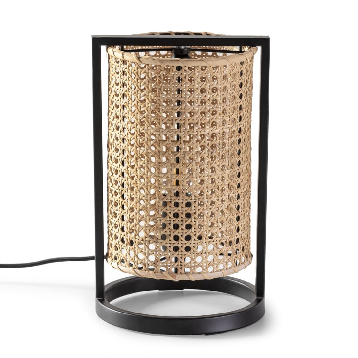 Lampe à poser en rotin naturel, diamètre 20 cm ISAO | Maisons du Monde