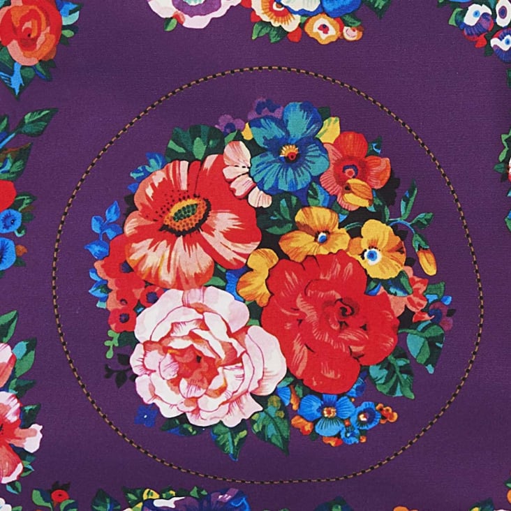 Bolso de playa estampado floral violeta | Maisons du Monde
