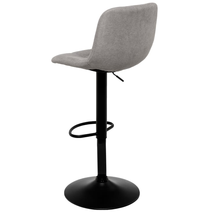Taburete elevable con asiento gris claro y patas negras. Khunta ...