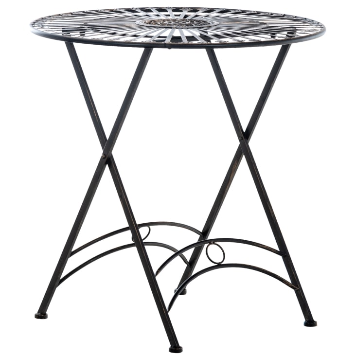 Table de jardin ronde en métal Bronze TEGAL | Maisons du Monde