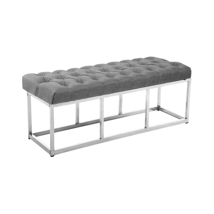 Sitzbank mit Edelstahlgestell Ploster aus Stoff grau Amun | Maisons du ...