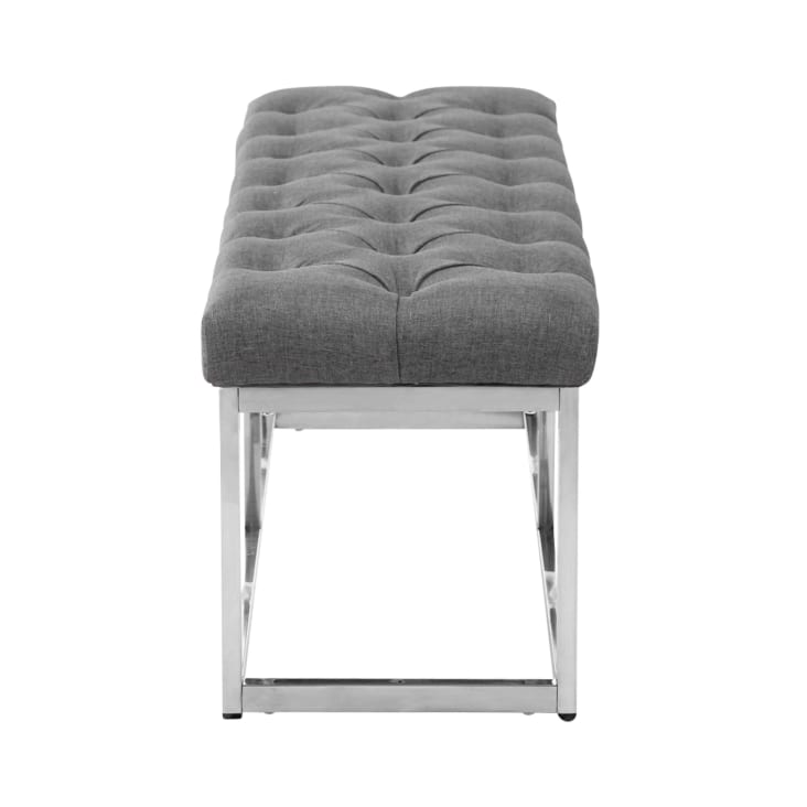 Sitzbank mit Edelstahlgestell Ploster aus Stoff grau Amun | Maisons du ...