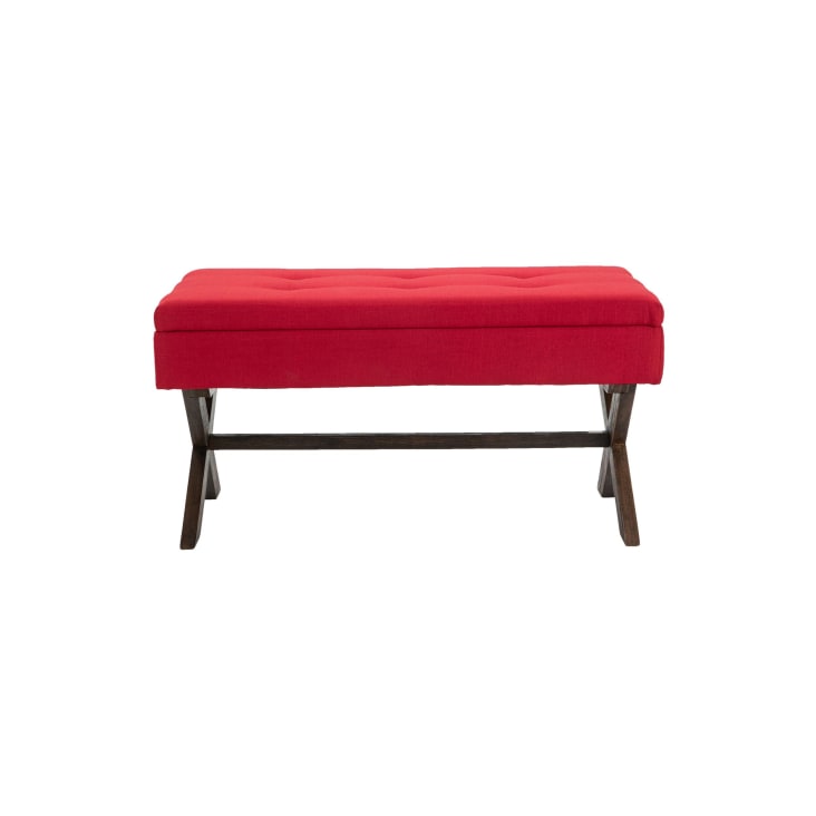 Sitzbank mit Holzgestell Polster aus Stoff rot NAMARO | Maisons du Monde
