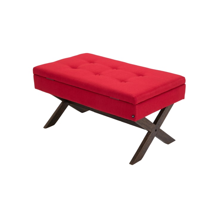 Sitzbank mit Holzgestell Polster aus Stoff rot NAMARO | Maisons du Monde