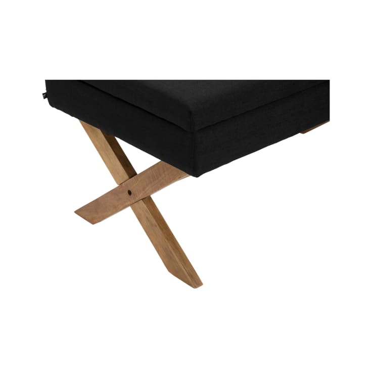 Sitzbank mit Holzgestell Polster aus Stoff schwarz NAMARO | Maisons du ...