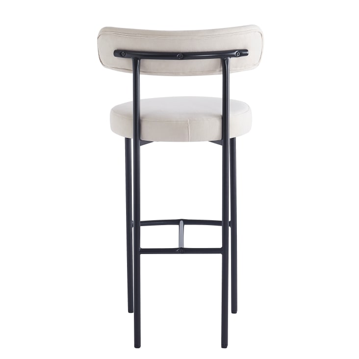 Barhocker (2er Set) aus Metall und Stoff Beige | Maisons du Monde
