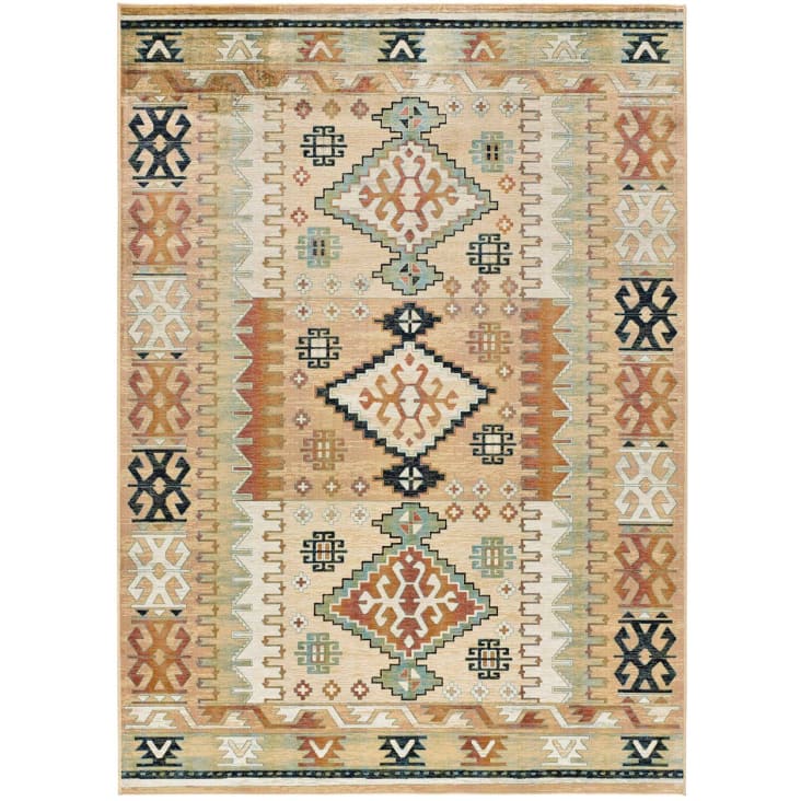 Tapis en viscose ethnique beige/rouille 135x195 cm Antalia | Maisons du ...