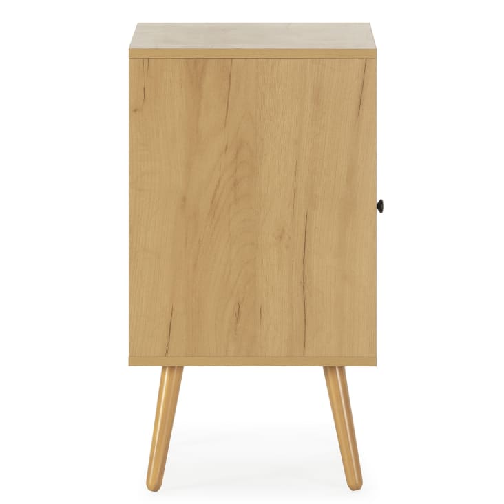 Comodino 1 anta color rovere, rattan naturale BELLA | Maisons du Monde