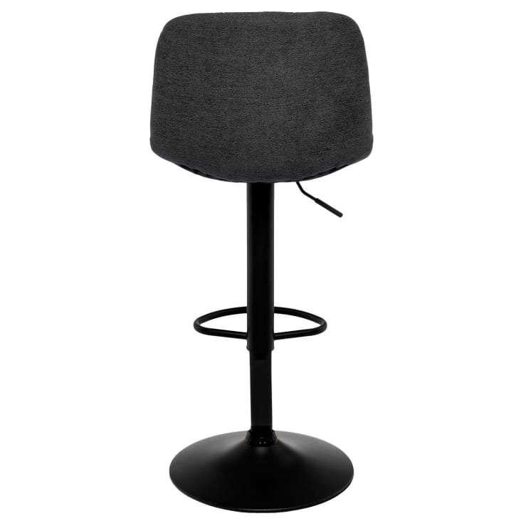Taburete elevable con asiento gris oscuro y patas negras. Khunta | Maisons du Monde