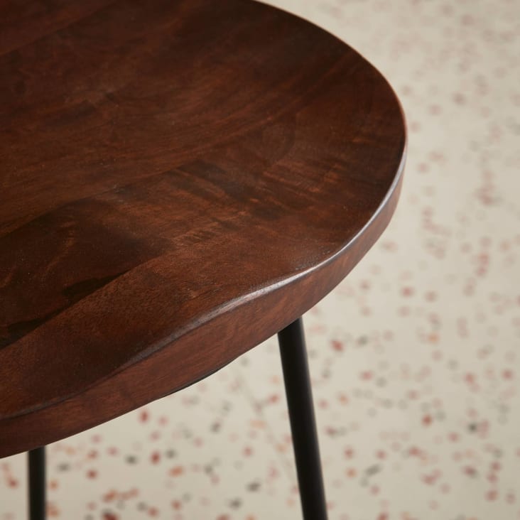 2er-Set Barhocker aus Mangoholz und Stahl, Fußstütze, 65 cm , Jaya | Maisons du Monde