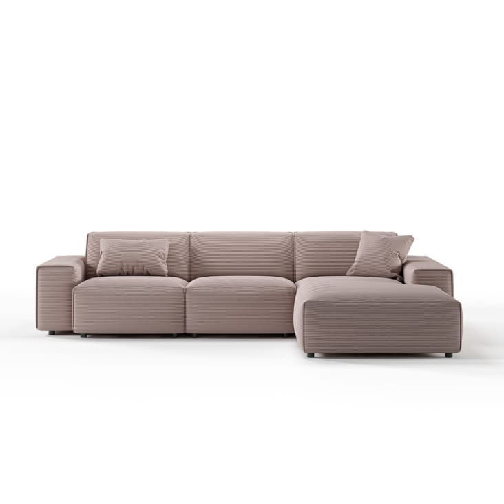 Ecksofa aus Cord, rosa RANI | Maisons du Monde